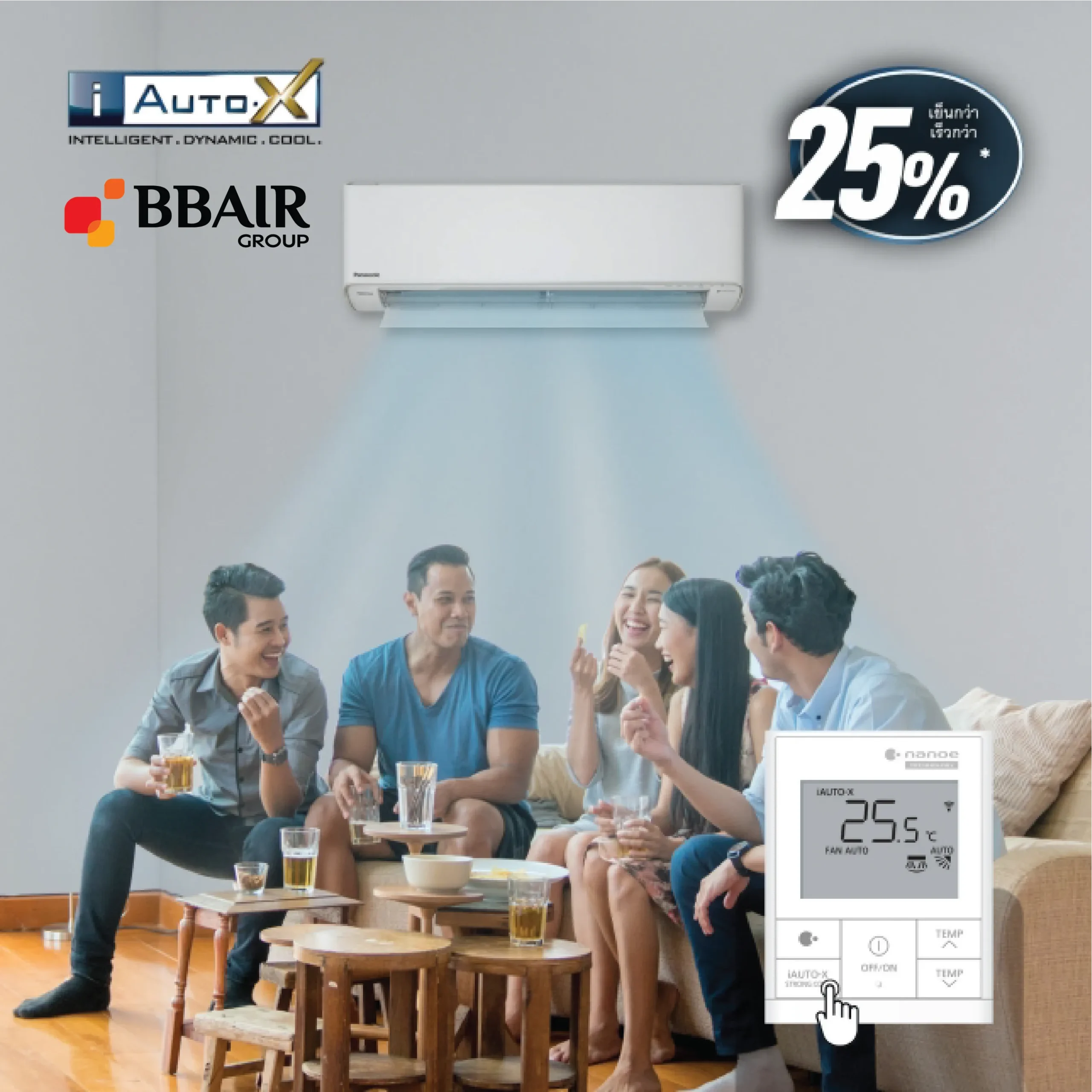 แอร์พานาโซนิค แบบติดผนัง อินเวอร์เตอร์ XU-AKT SERIES น้ำยาแอร์ R-32 พร้อมติดตั้ง - BBAIR